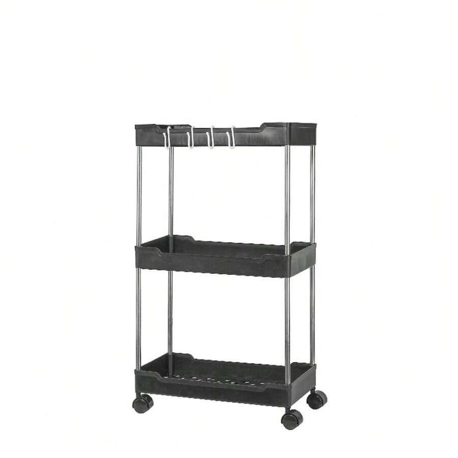3/4-Layer Rolling Storage Cart, Multifunctional Small Trolley, Narrow ...
