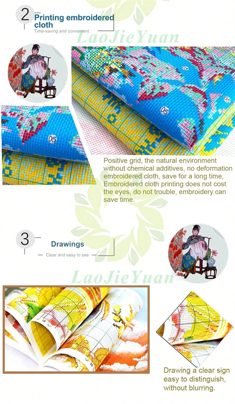 SNA 2025 New Style Purple Flower Printed Water-Soluble Canvas 11CT Cross Stitch Embroidery Kit ...