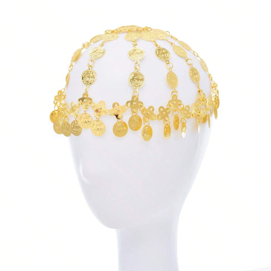 1pc Multi-Layer Coin Design Metal Headpiece, Style Fashion Hair ...