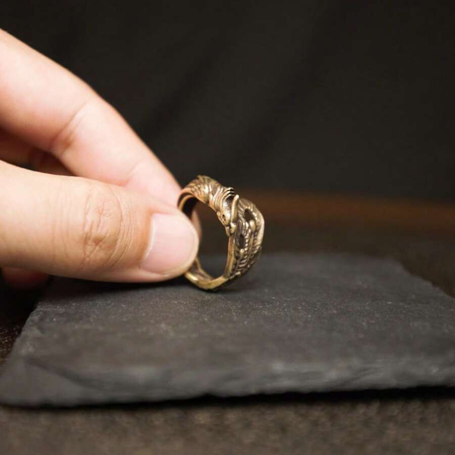 1 Stück Ring im Ramadan-Stil, Kupferring, bronzefarbener Goldring, ein ...