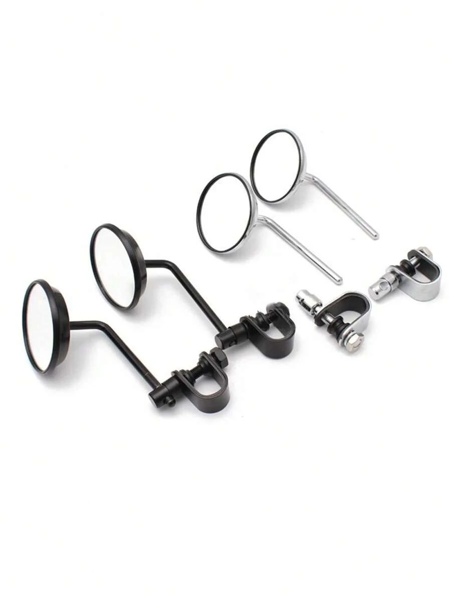 Motorcycle Mirrors High Quality CNC Aluminum Round Black Convex Surface ...