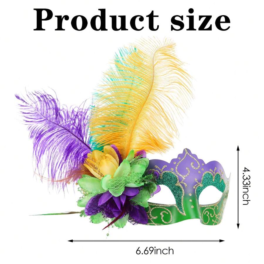 Carnival Feather Mask - 2025 Carnival Masquerade Mask With Feather ...