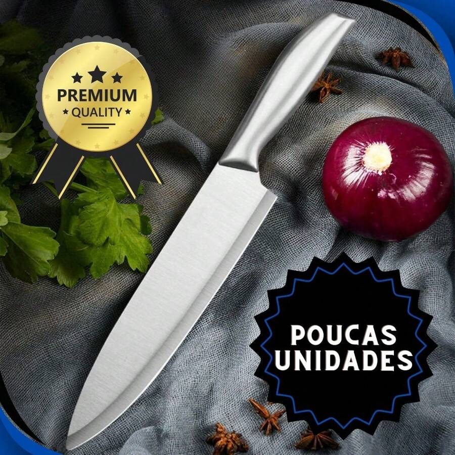 Kit 3 Faca Profissional Afiada 100% Aço Inox Premium Para Cozinha e ...