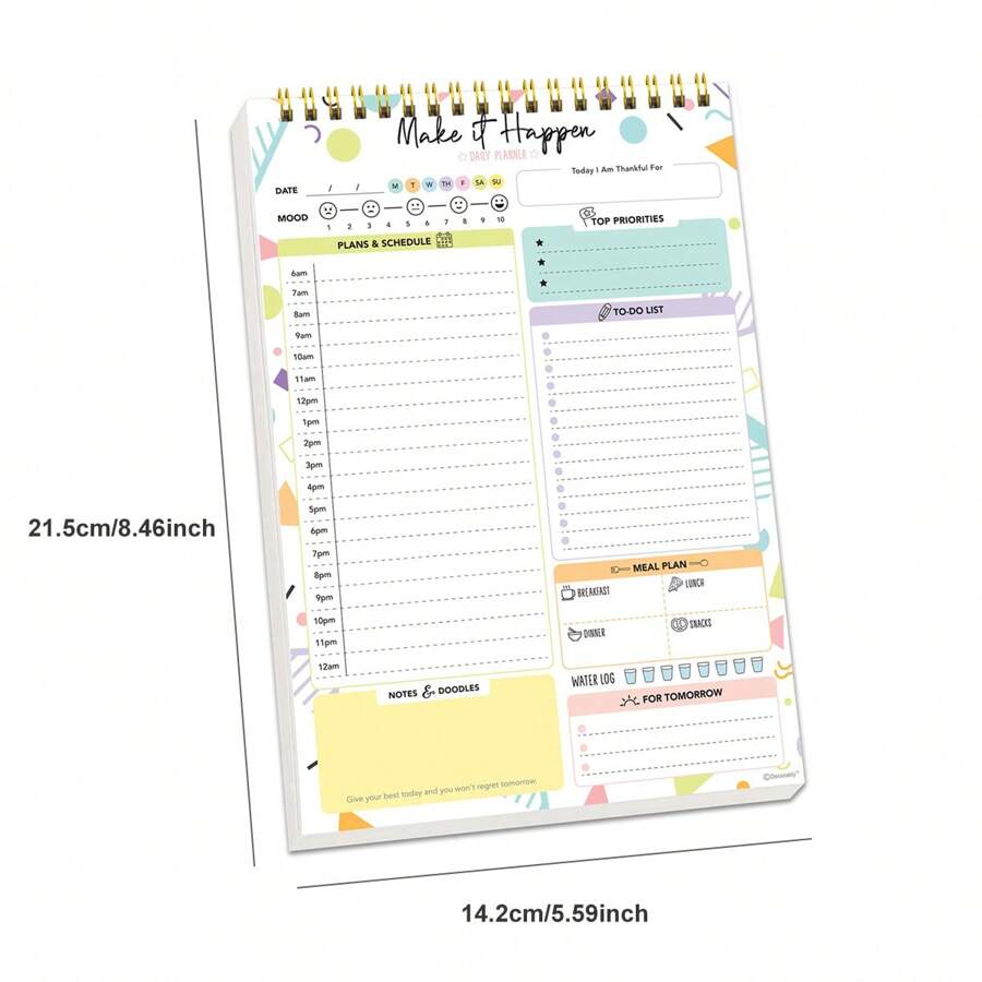 Daily Planner Pad - 52 Easy Tear-Off Sheets Daily Plan Pad, Daily ...