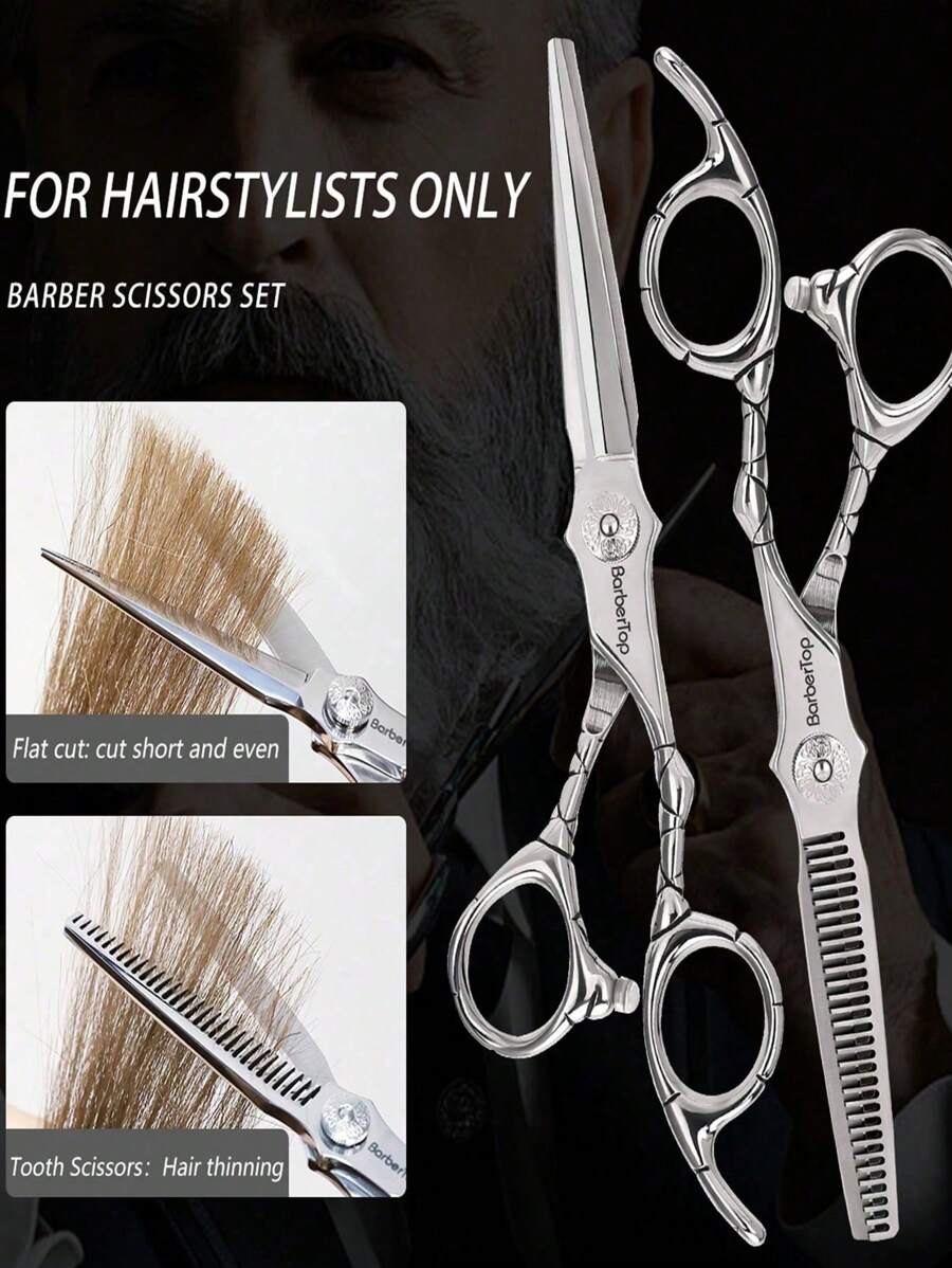 6-Inch Professional Haircutting Scissor Set, Including Straight Shears ...