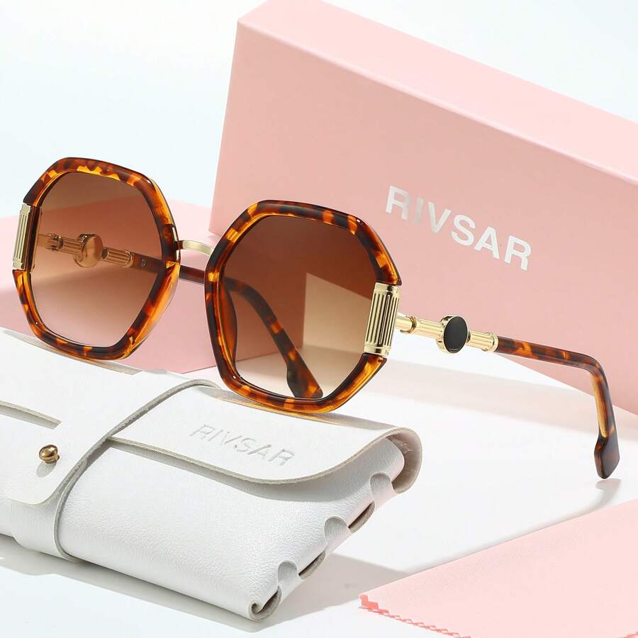 RIVSAR Women's Classic Oversized Gradient Multi-Color Sunglasses ...