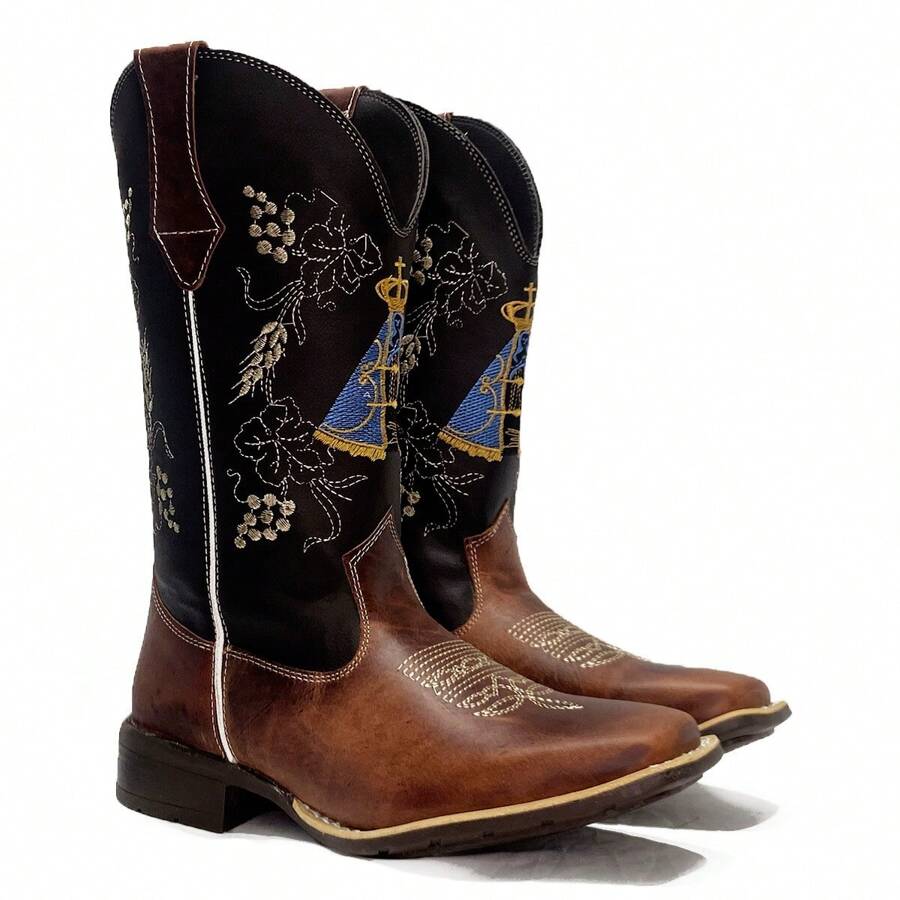 Bota Texana Masculina Country Couro E Sintético | SHEIN Brasil