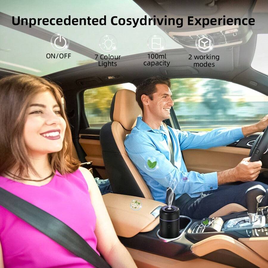 Car Diffuser, 100ml USB Plug-In MiniHumidifier Diffuser For Essential ...