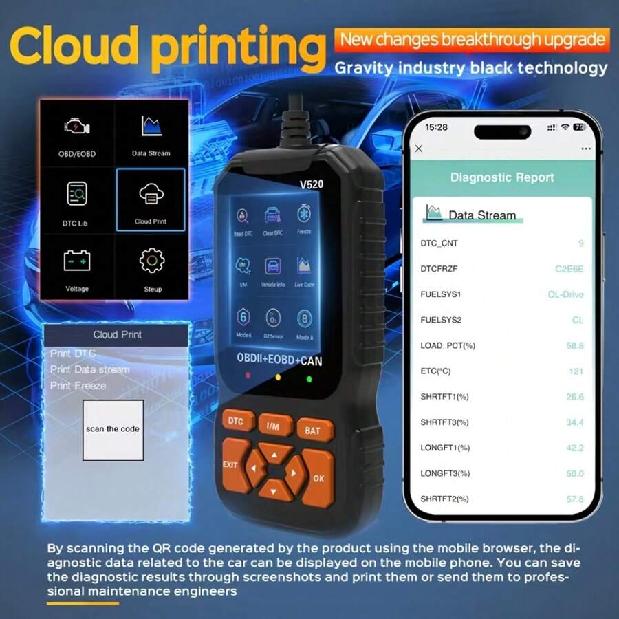 Professional 2 Scan Diagnostic Tool, Check Engine Light Code Reader ...