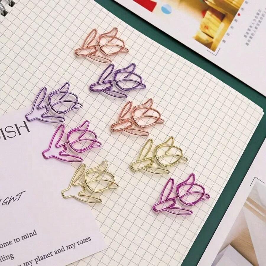 16 Pieces Metal Flower Paperclip Set, Cute Large Decorative Paperclip ...