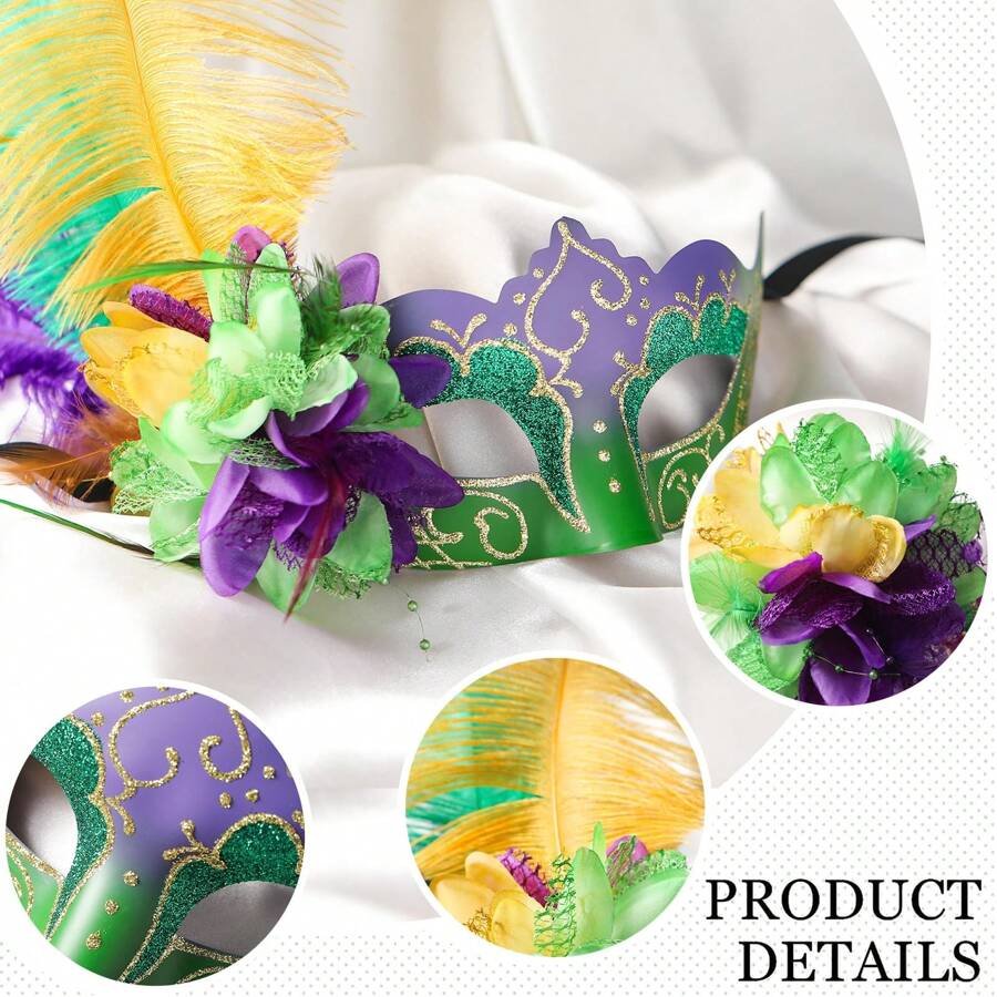 Carnival Feather Mask - 2025 Carnival Masquerade Mask With Feather ...