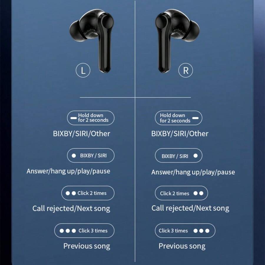 HACFUN Smart Touch Screen ANC Active Noise Cancellation Wireless ...