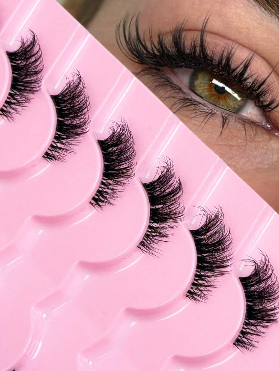 9 Pairs Half Lashes With Clear Band Natural Look Cat Eye Lashes Tail ...