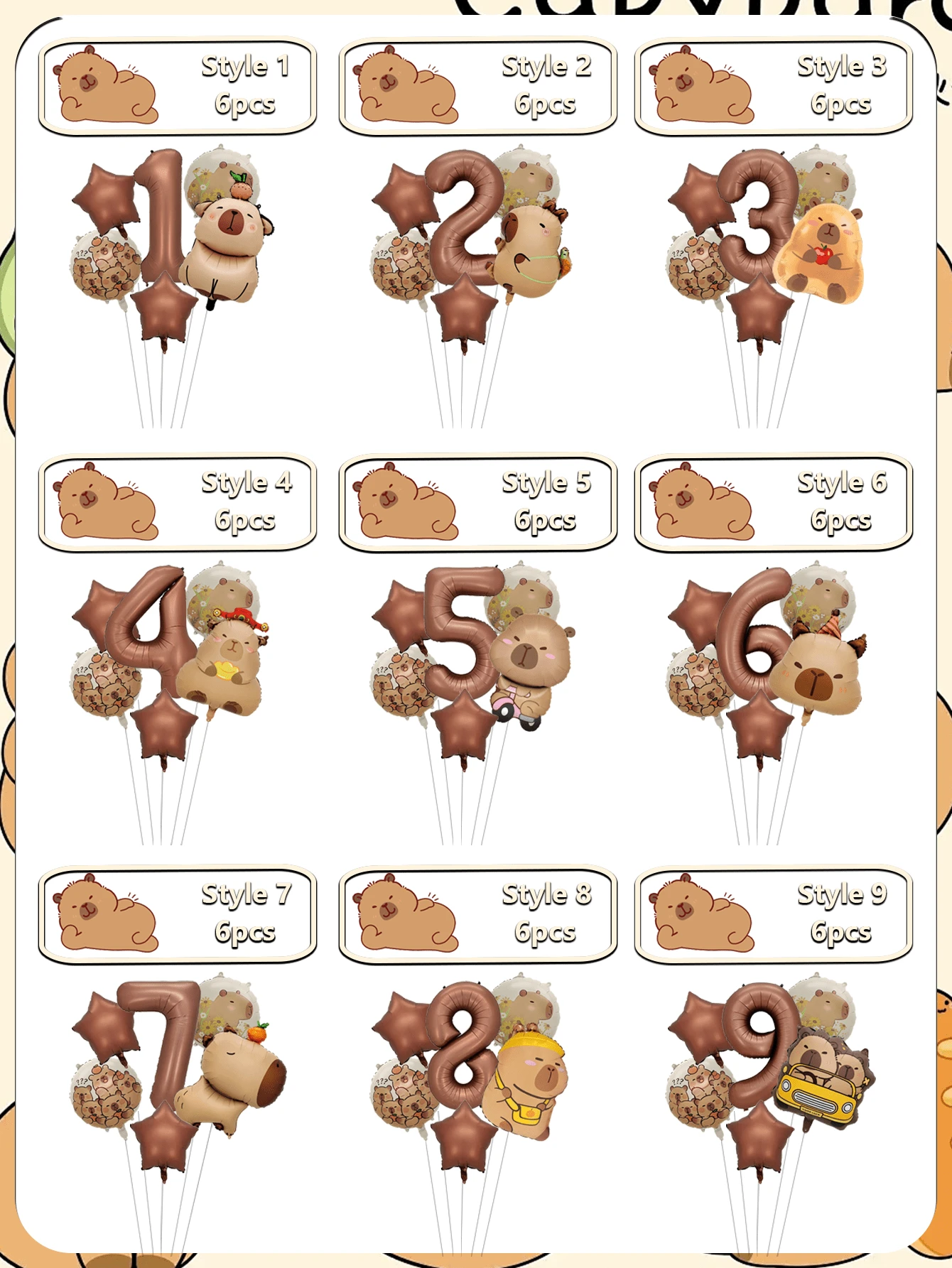 New Cartoon Capybara Capibara Theme Caramel Color Digital Aluminum Film ...