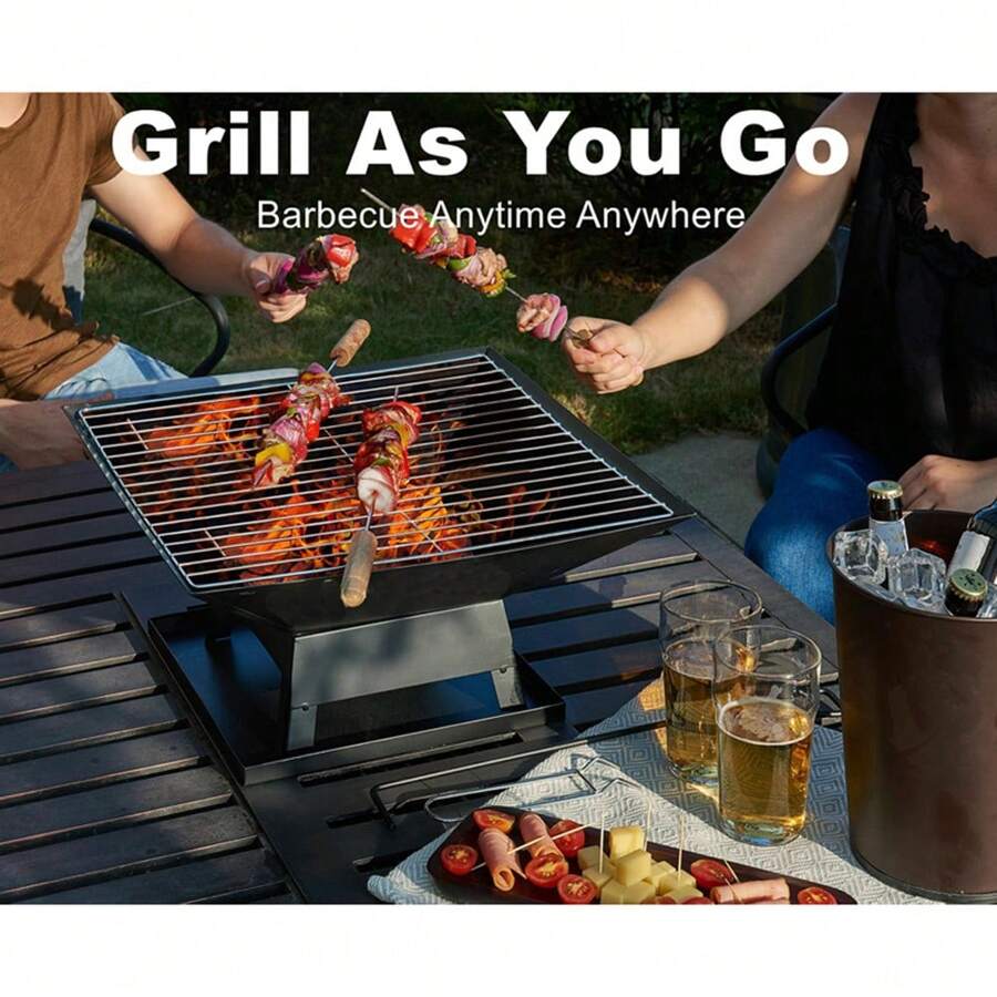 SYMCAVE Modernisation Square BBQ Grill Outdoor Heater Garden Outdoor ...