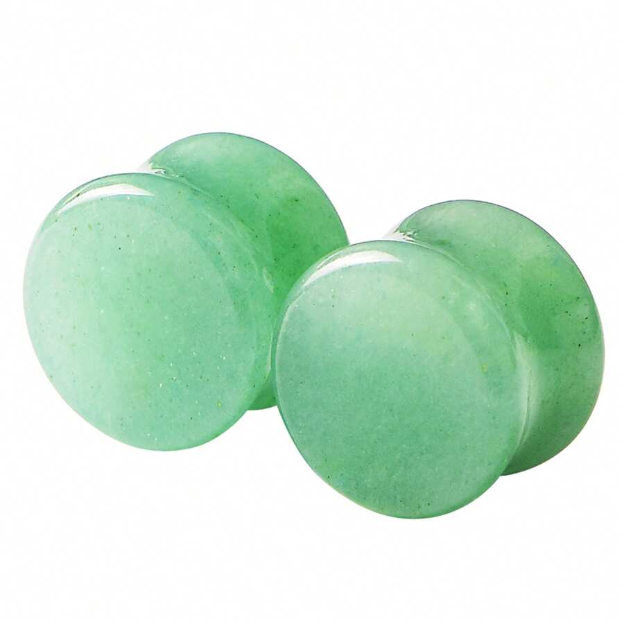 1 Pair Solid Stone Ear Gauges, Green Color, Fashion | SHEIN UK