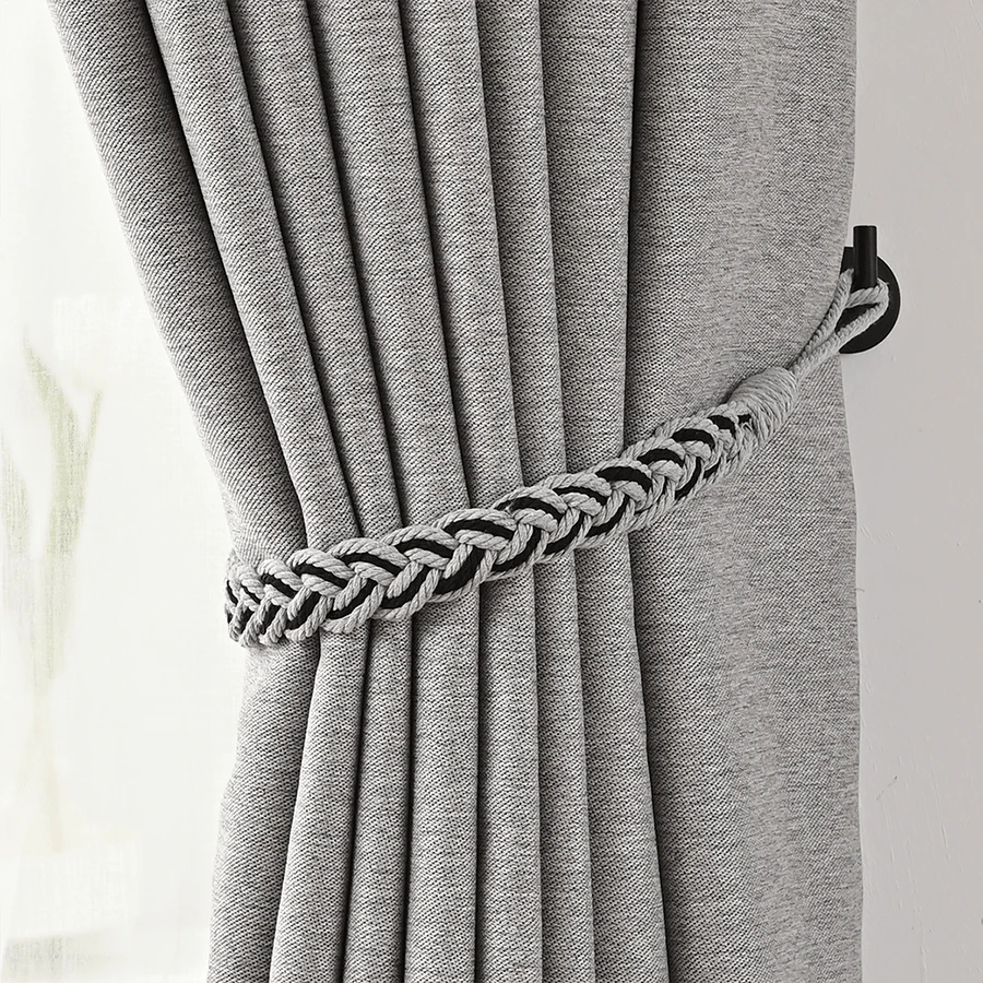 1pc Braided Curtain Tie-Backs, Minimalist Macrame Curtain Rope, Modern ...