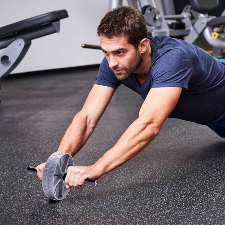 Easy On The Go Abs Roller Rugged Workout Equipment Beginner Strength Training Rollers For Home ...