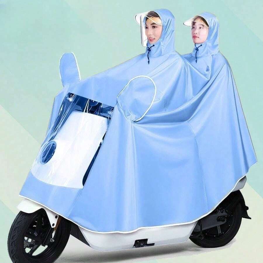 1pc Waterproof Motorcycle/Scooter Rain Poncho For Two Riders, Long ...