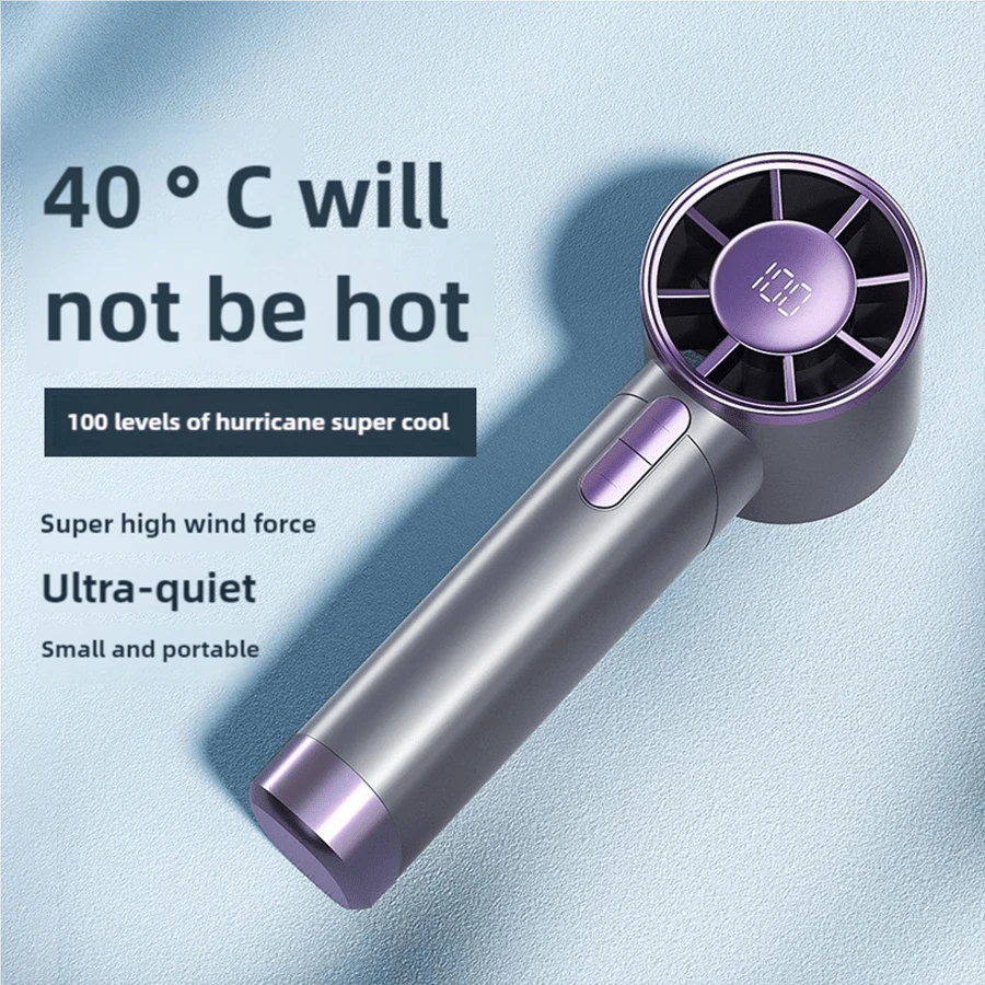 100-Level Adjustable High-Speed Portable Handheld Turbo Fan, USB ...