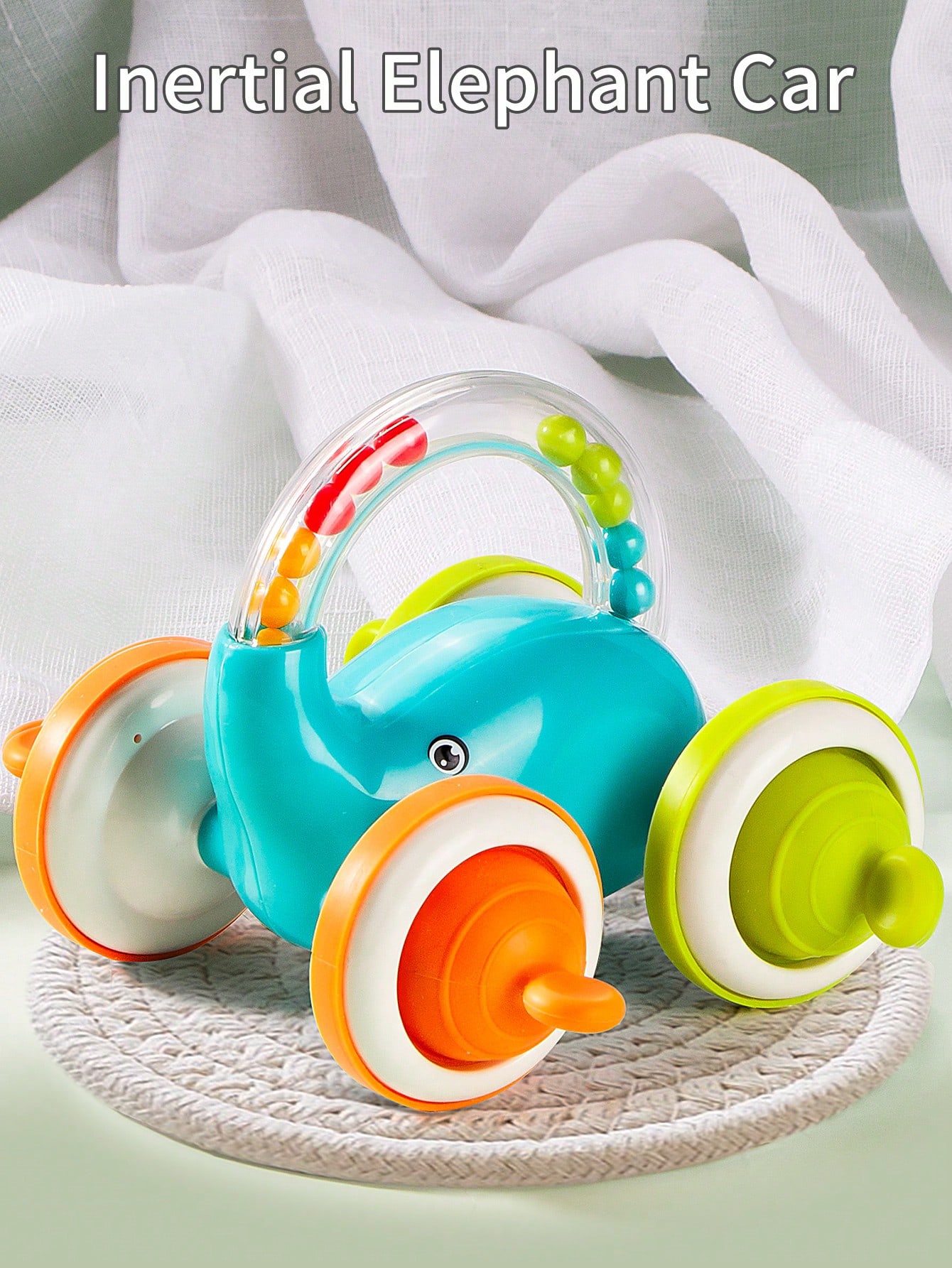 Baby Toy Rattle Elephant Pull & Play Toy, Early Education Parent-Child ...