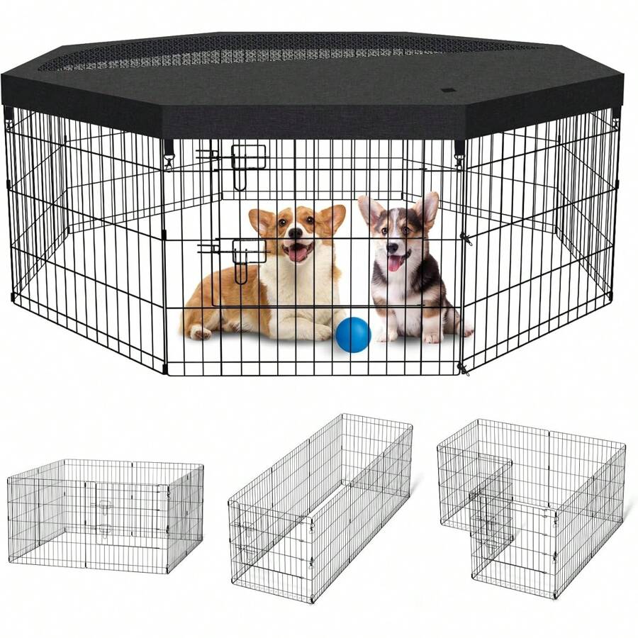 Pet Playpen Puppy Playpen Kennels Dog Fence Exercise Pen Gate Fence ...