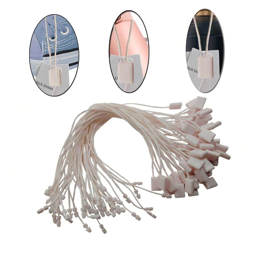 100pcs Pink Paper Rope Tags, Rings, Hooks, Easy & Convenient For ...