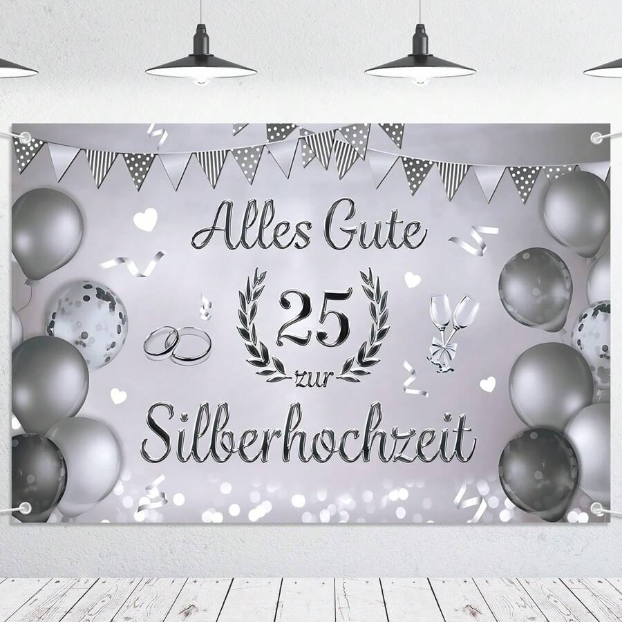 Decorações de Casamento de Prata do 25th Aniversário, Faixa de Porta de ...