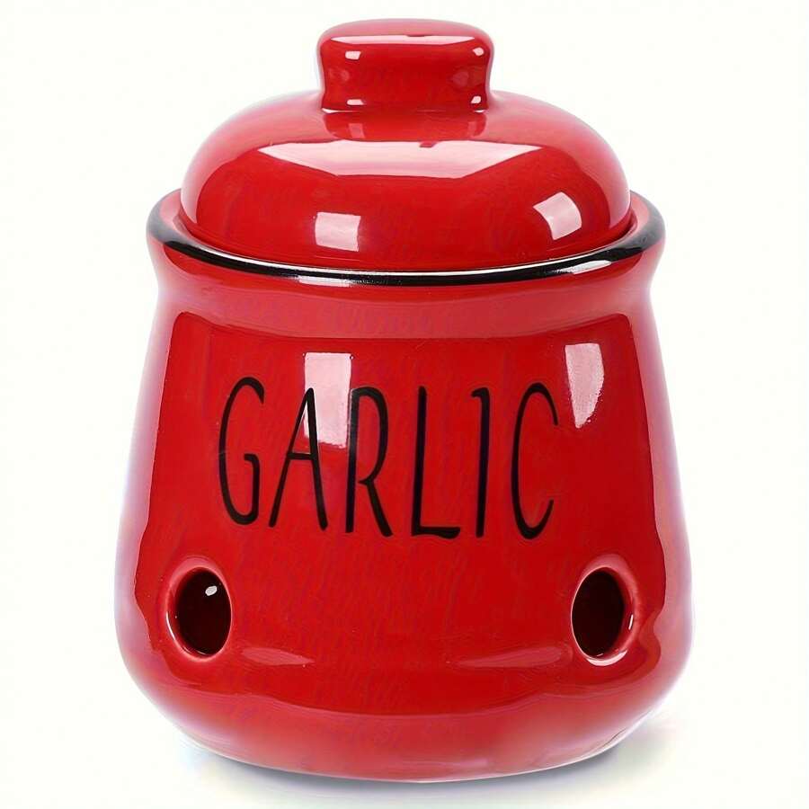 Ceramic Mini Garlic Storage Box With Lid, Suitable For Countertop Small ...