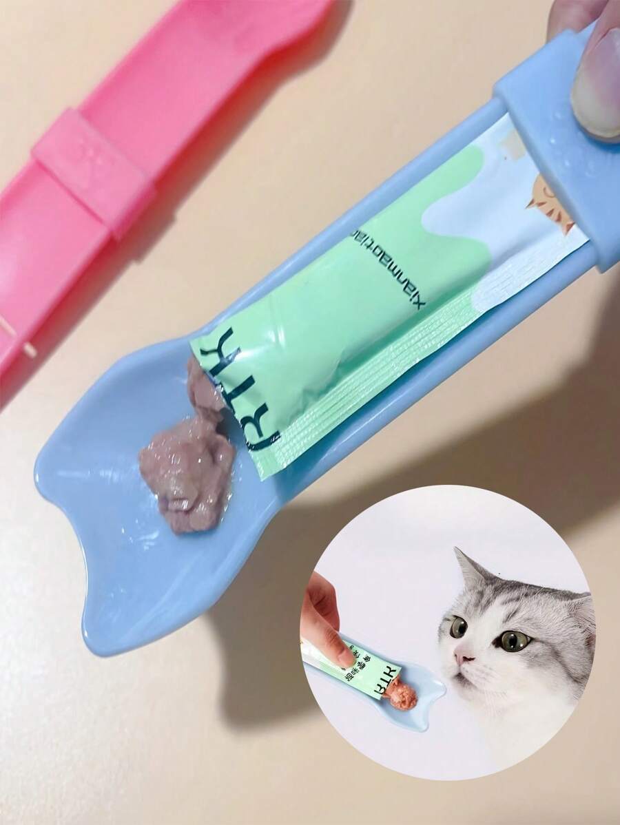Cat Strip Squeeze Spoon, Cat Strip Feeder For Lickable Wet Cat Treats ...