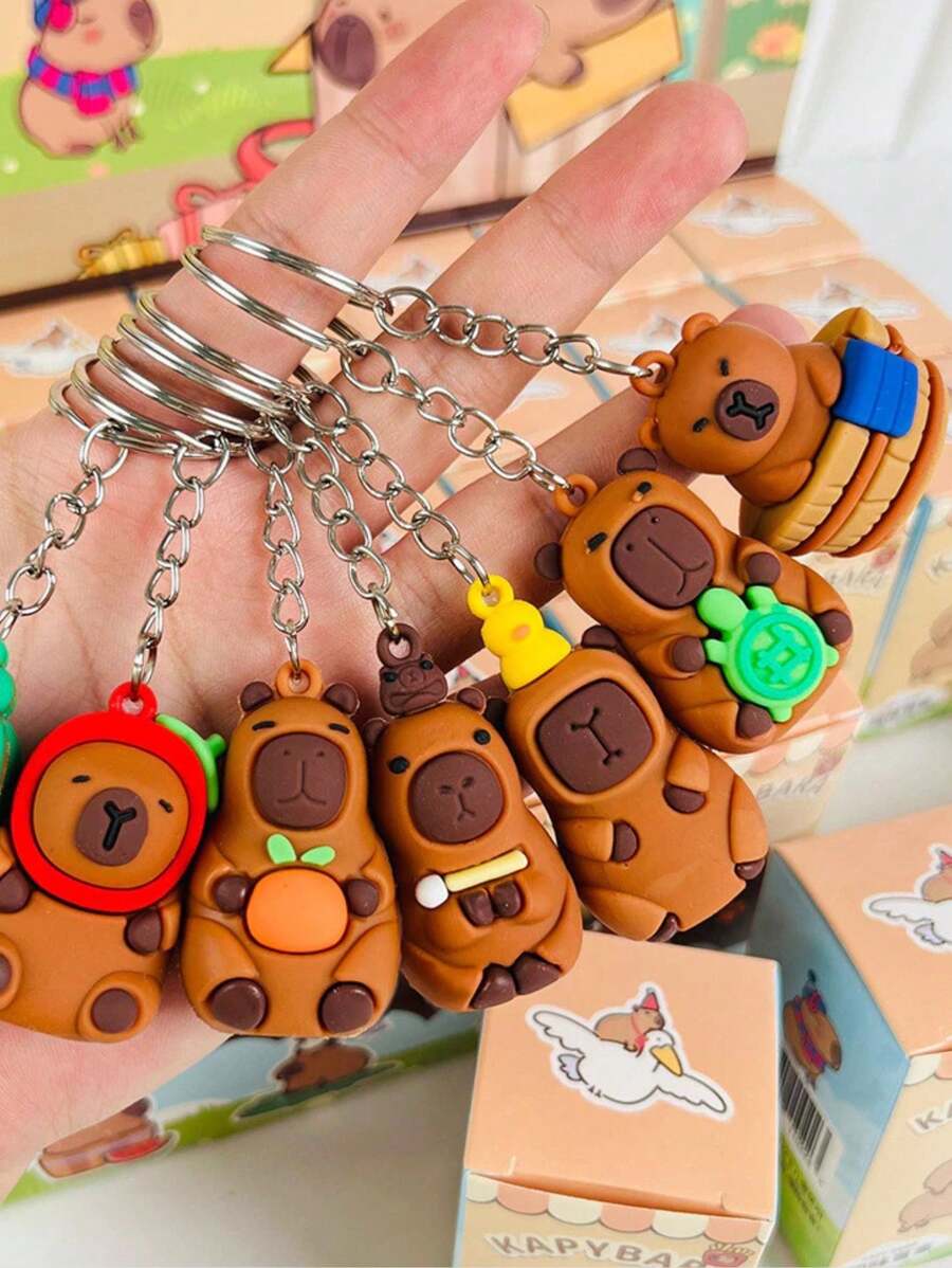 5 Cute Small Surprise Capybara Keychain 1 Unit - Surprise Giftable ...