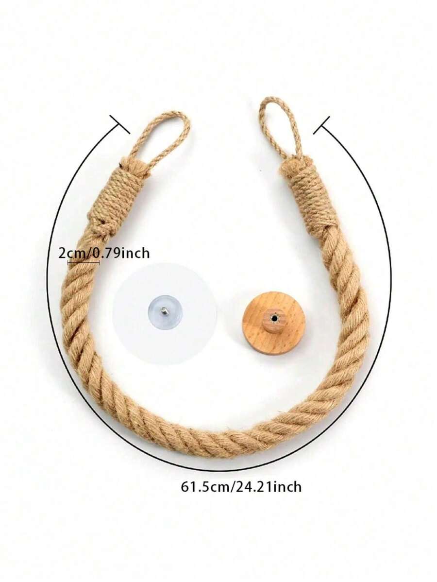 Rope Tissue Holder, Non Perforated Wall Hanging Paper Roll Holder With ...