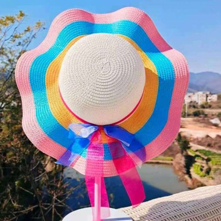 Rainbow Wave Straw Hat | SHEIN USA