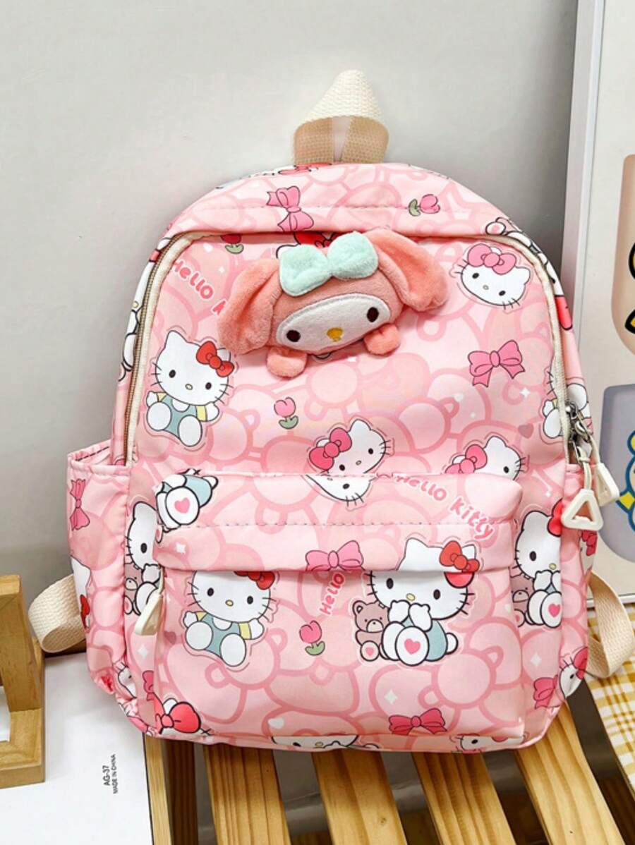 Sanrio Sac à dos scolaire enfant de maternelle et primaire, double sac à dos dessin animé Kulomi ...