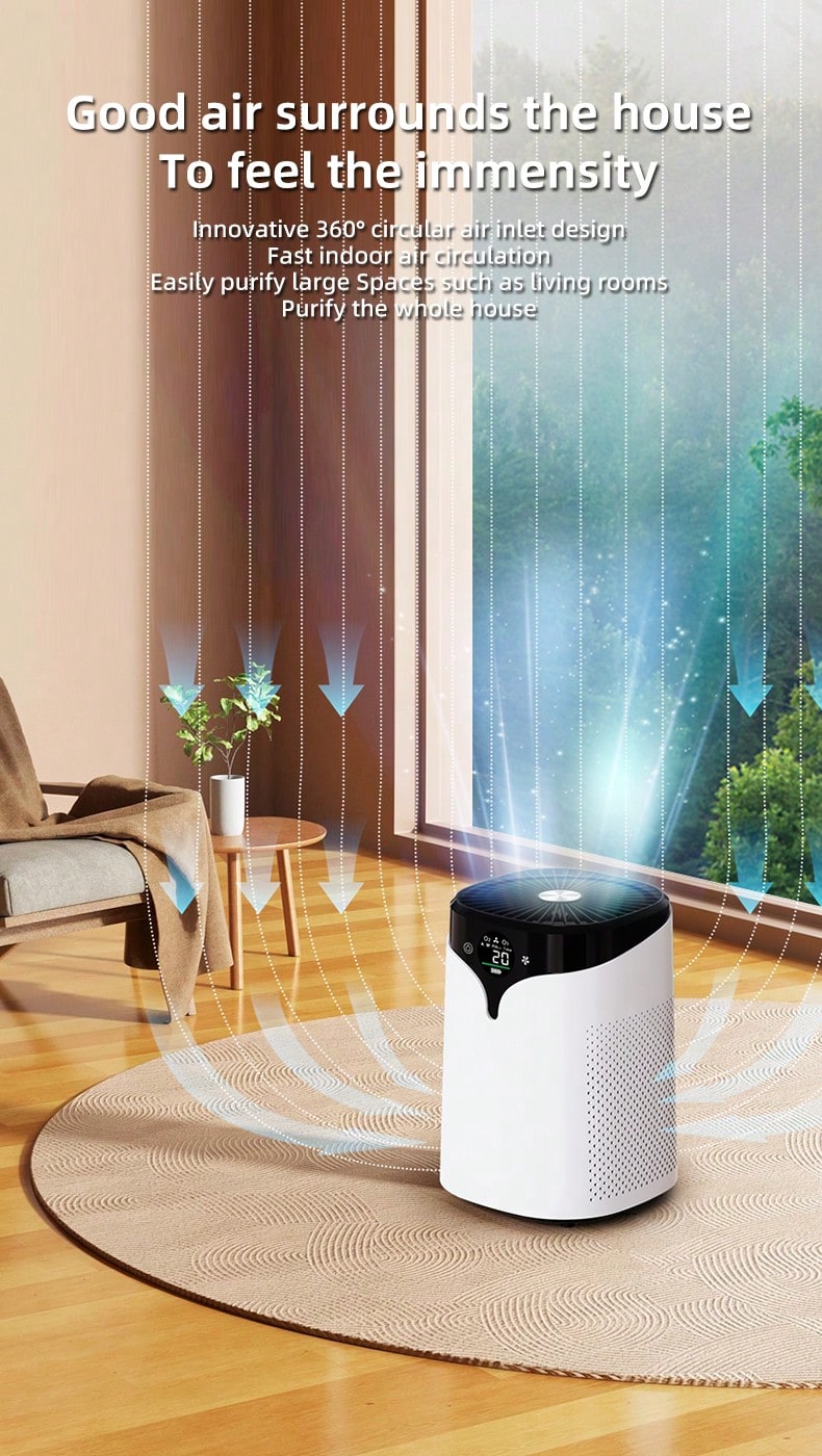 Home Air Purifier, USB Powered, Smart Touch Control, Deodorize, Smoke ...