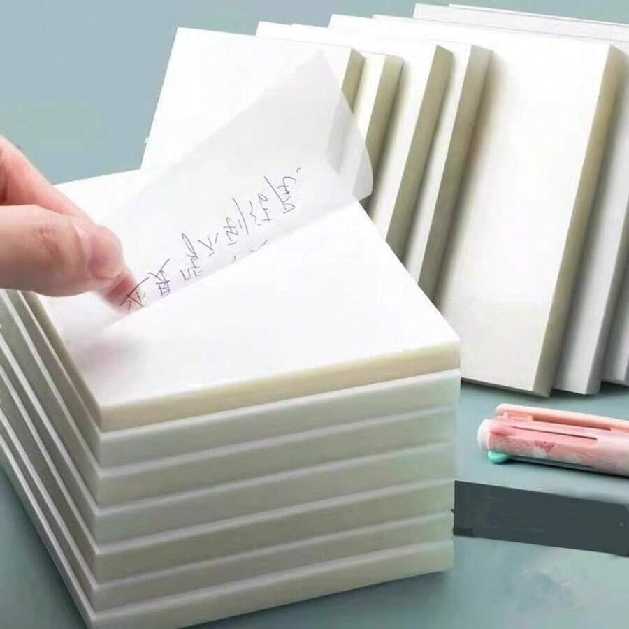 200Pcs Transparent Sticky Note Waterproof Removable Self-Adhesive Clear ...