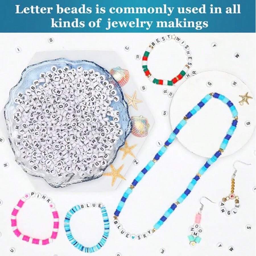 500 PCS Letter Beads, 4x7 Mm Acrylic Beads, Letter R Beads, Alphabet ...