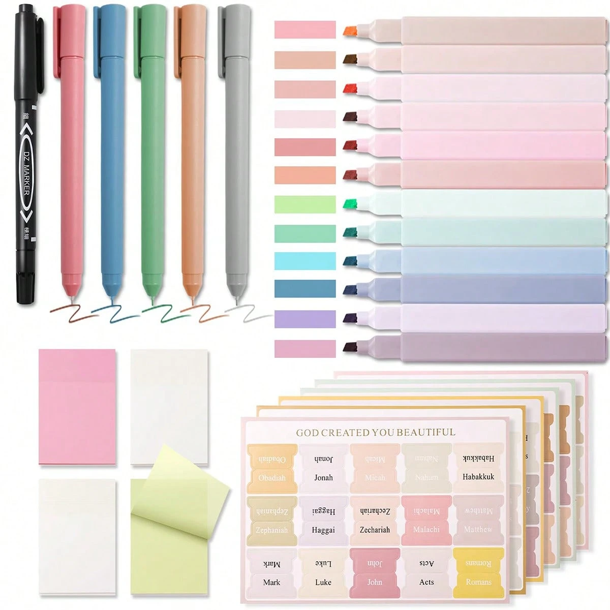 28 Pcs Bible Journaling Kit, Bible Study Supplies, Morandi Colored ...