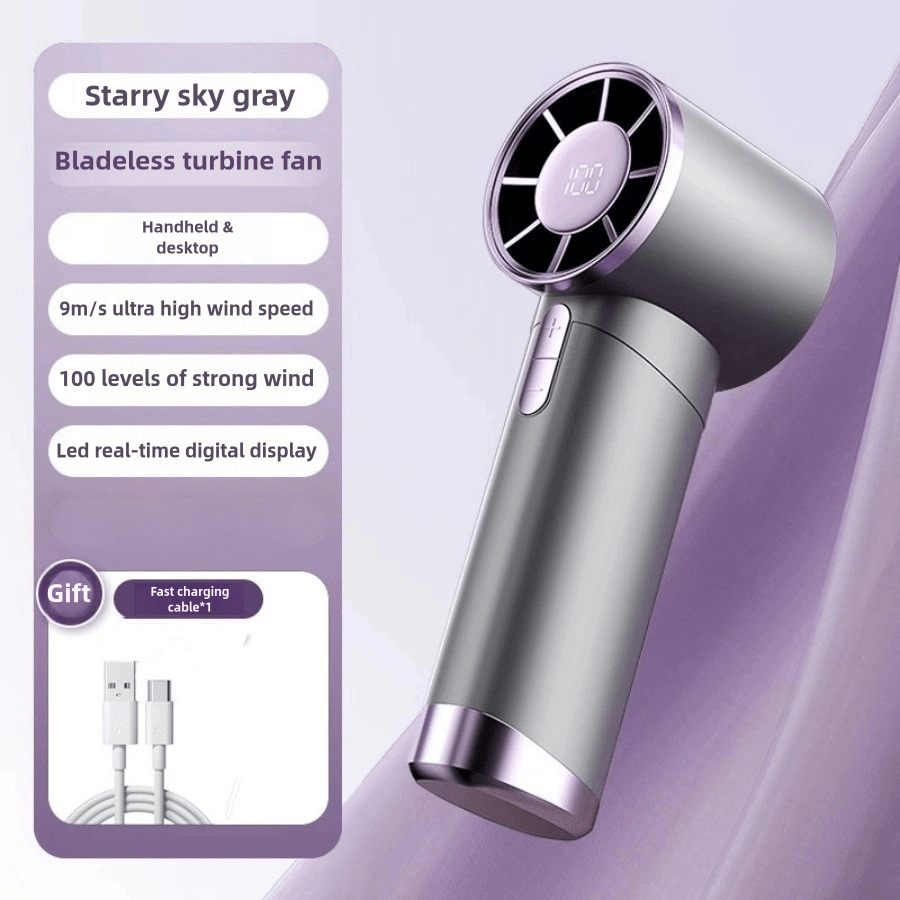 100-Level Adjustable High-Speed Portable Handheld Turbo Fan, USB ...