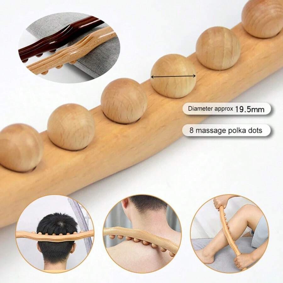 Rolling Pin Universal Back Needle Massage Tendons Beech Wood Scraping ...
