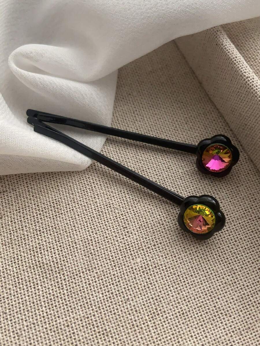 Simple Elegant Rhinestone & Crystal One-Tooth Hairclip, Korean Imported ...