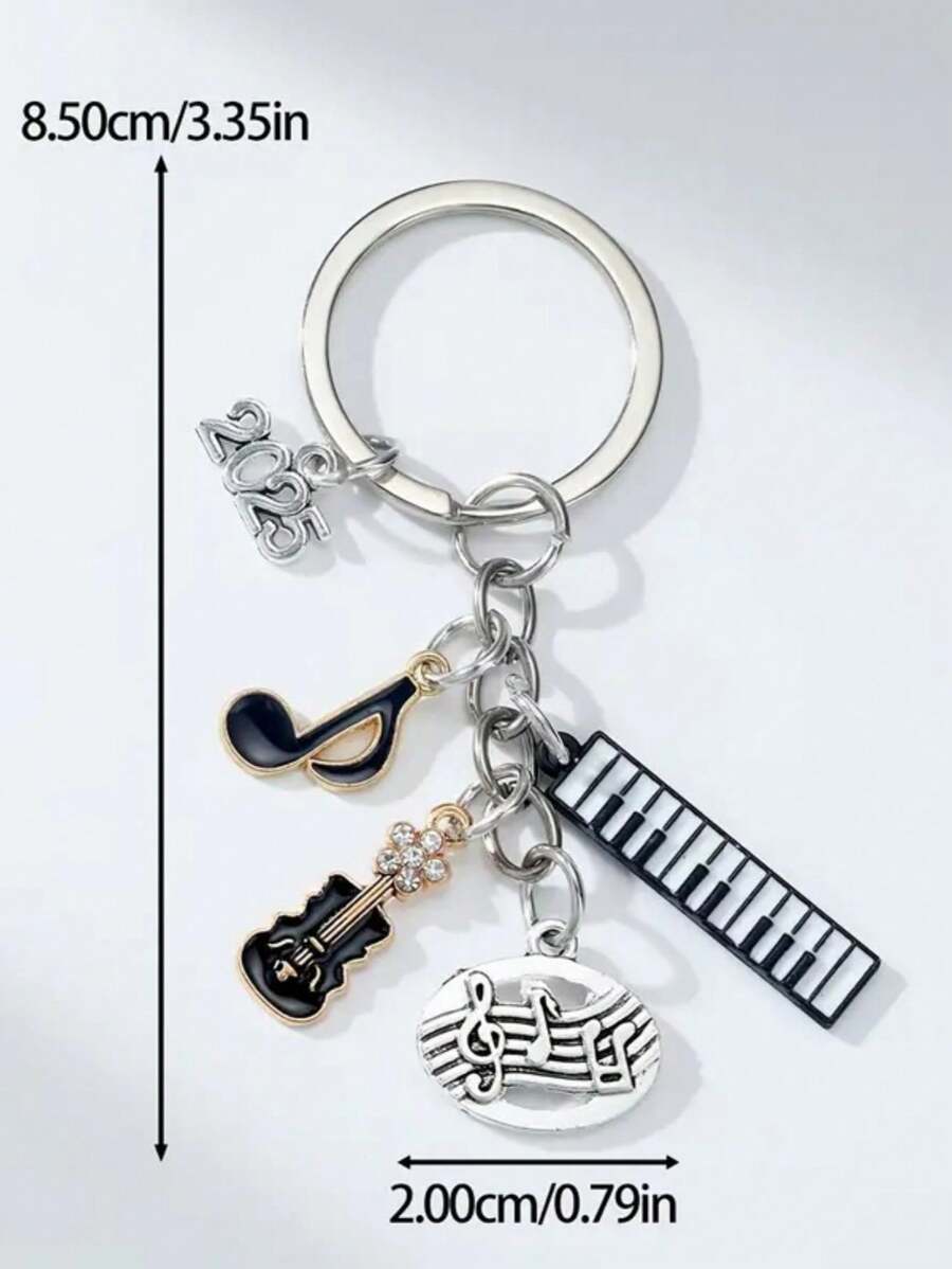 1 Pc Musical Instrument Keychain, 2025 Keyboard Guitar Clef Piano ...