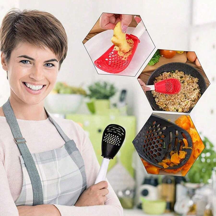 1pc 6-In-1 Multifunctional Kitchen Cooking Spoon, Egg Yolk Separator ...