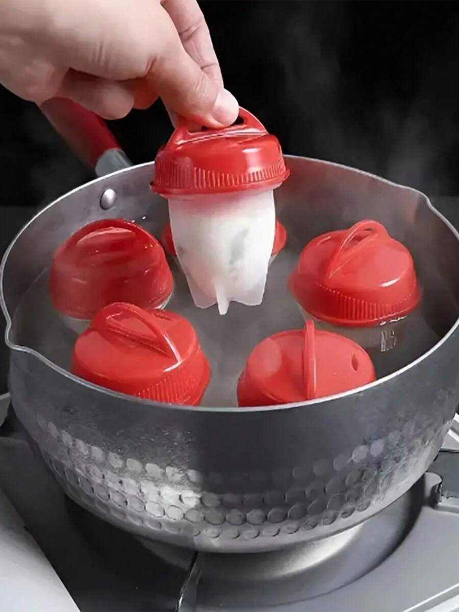 1pc White Non-Stick Silicone Egg Cooker - Easy To Cook And Steam ...