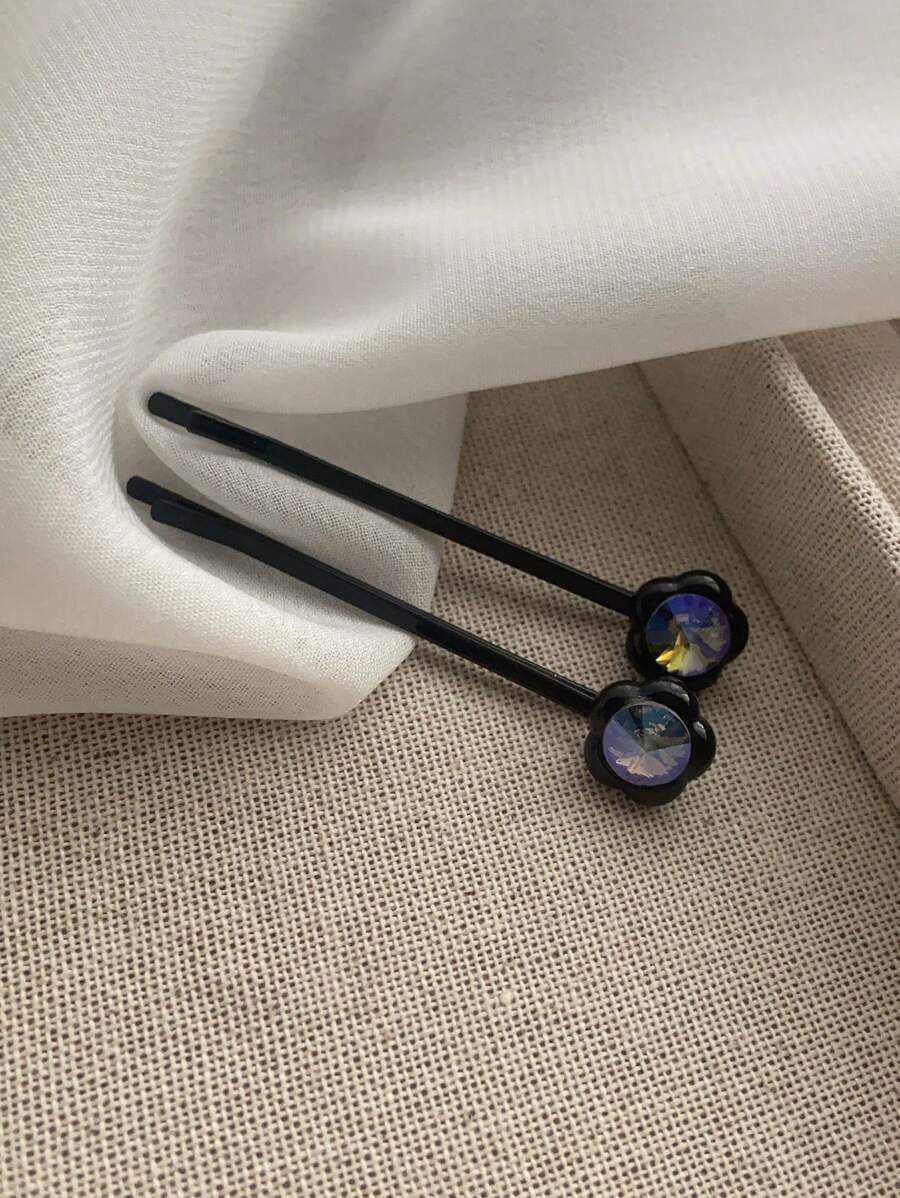 Simple Elegant Rhinestone & Crystal One-Tooth Hairclip, Korean Imported ...