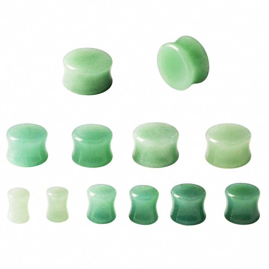 1 Pair Solid Stone Ear Gauges, Green Color, Fashion | SHEIN UK