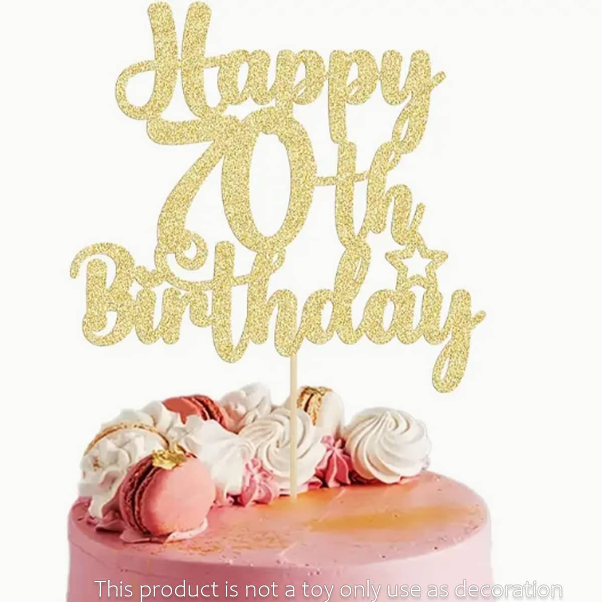 1pc Shiny Gold 70th Birthday Cake Topper, Celebrate 70th Birthday, 70th ...