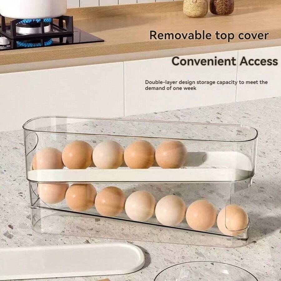 Rolling Egg Storage Box Refrigerator With Side Door To Put Egg Cartons ...