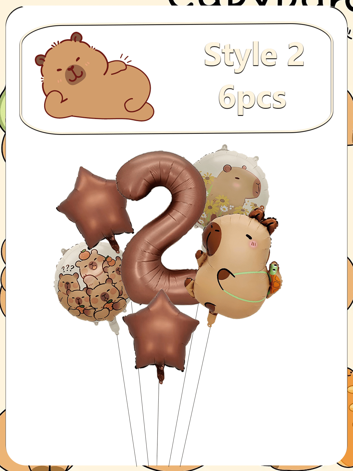 New Cartoon Capybara Capybara Theme Caramel Color Digital Aluminum Film ...