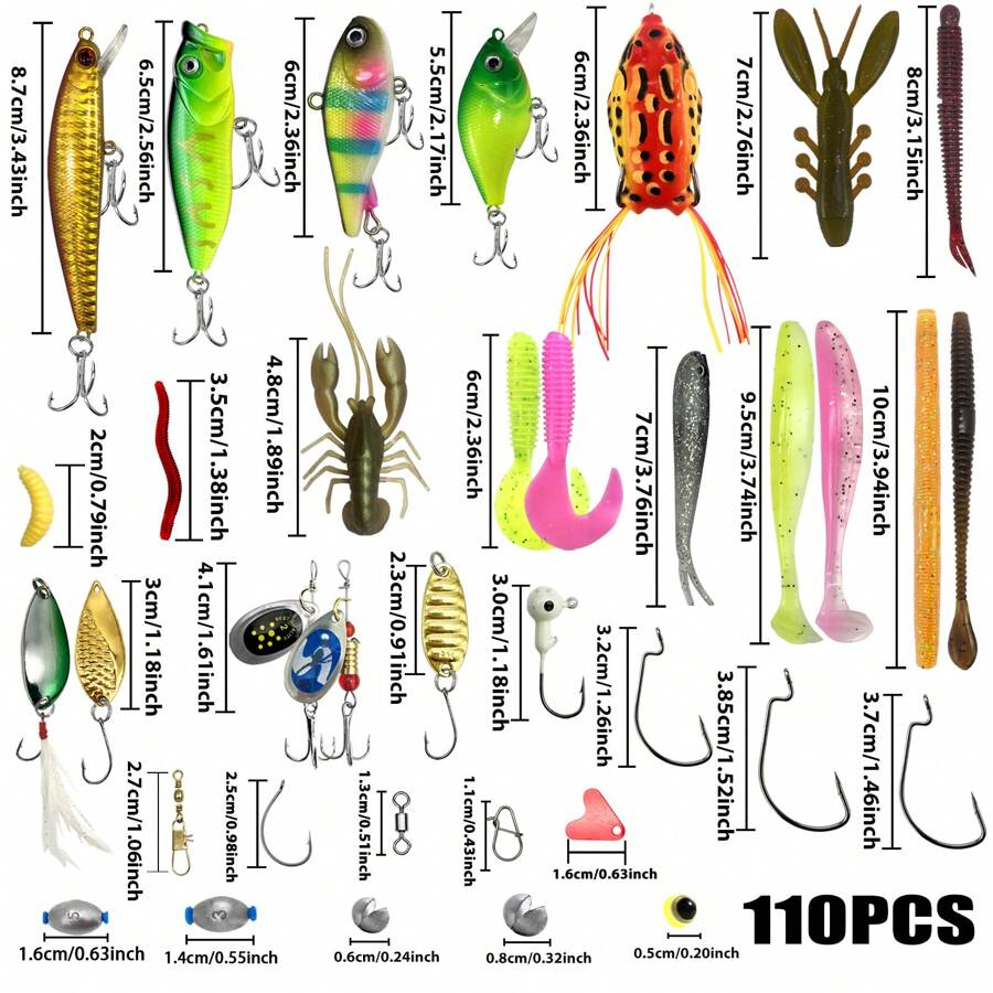 FISHING KIT 110PCs Ultimate All-Species Lure System | Pro-Grade Tackle ...